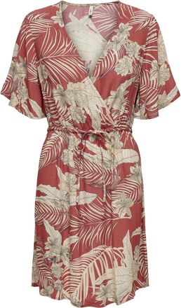 Only Damen Onlpalina Life 2/4 Wrap Dress Ptm Wickelkleid, Rot, S EU