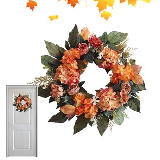 Generico Herbst-T&uuml;rkrone: Herbstkranz, Thanksgiving-Kr&auml;nze, dekorative Girlanden aus Ahorn f&uuml;r Halloween, an der Wand von La Repi