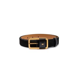 Elisabetta Franchi Schwarze Lederg&uuml;rtel mit Gold-Detail - - Accessories - Damen - Schwarzk - L