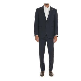Paoloni Anzug mit 2 Kn&ouml;pfen und spitzem Revers - - Suits - Herren - Blau - 3XL