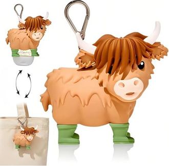 Generic Porte-cl&eacute;s en forme de vache Highland - Distributeur de savon d&eacute;coratif rechargeable pour sacs, 1, taille unique