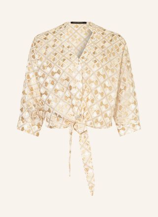 Greek Archaic Kori Bluse Flakes Mit 3/4-Arm weiss