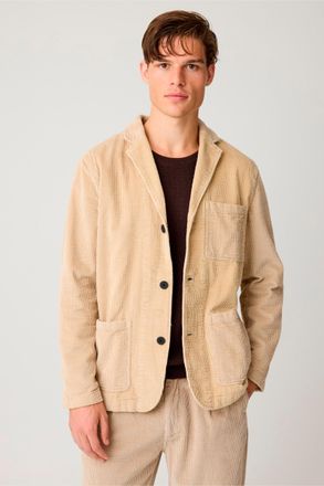 Knowledge Cotton Apparel Herren vegan Blazer Corduroy Light Feather Grau