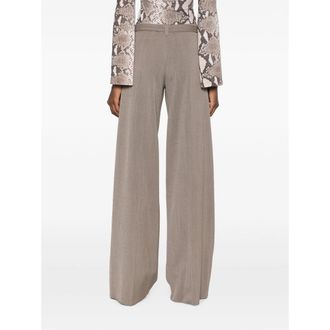 Seafarer Virgin Wool Wide-Leg Trousers - Brown
