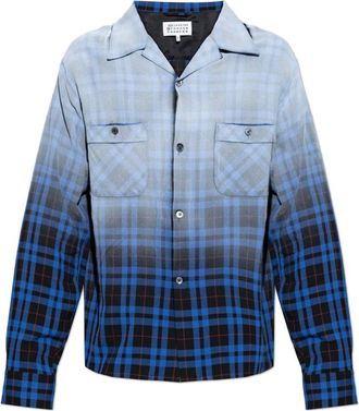 Maison Margiela Homme, Chemises, Bleu, Taille: XL Gradient Check Shirt