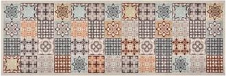 vidaXL Tapis de Cuisine Lavable Paillasson de Bureau Moquette de Sol Tapis de Couloir Tapis de Couloir Moquette de Cuisine Couleur Mosaïque 60x300 cm