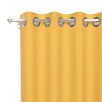 Soleil d'Ocre Alix Rideau ich Å Illets, Polyester, Gelb, 135x250 cm