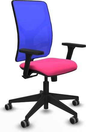 Piqueras y Crespo H&ouml;henverstellbarer Stuhl mit 3D-Armlehnen, h&ouml;henverstellbare Lendenwirbelst&uuml;tze, ausgestattet mit 3 Positionen und Schneideschaum, mit Rollen von 65 m