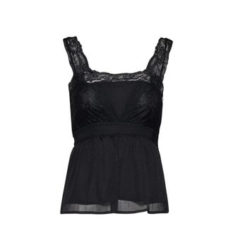 Silvian Heach Femme, Tops, Noir, Taille: 40 FR Top avec d&eacute;tails en dentelle
