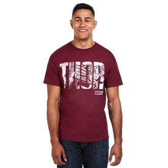 MARVEL Herren Thor Text T-Shirt, Rot (Garnet Gar), (Herstellergröße: Large)