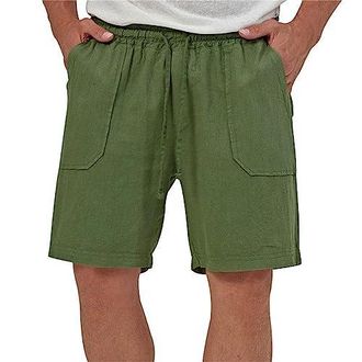 Generic Short pour homme avec poches, short en lin pour homme, taille &eacute;lastique, pantalon de jogging confortable pour l&eacute;t&eacute;, le sport, le sport, le sport, d&eacute;co