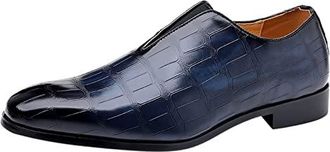 Generic Chaussures habill&eacute;es classiques pour homme - Verni - Sans lacets - Bout pointu - En cuir - Talon bloc - Antid&eacute;rapantes - Tendance - Large - Pour les t