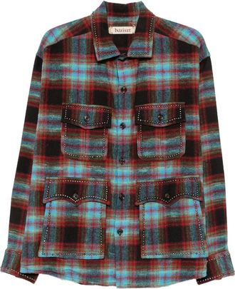 Baziszt Jedi Stud-embellished Checked Shirt
