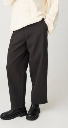 Knowledge Cotton Apparel Damen vegan Hose Bloom Barrel Flanell Chocolate Torte