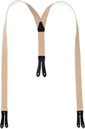 Harrys-Collection Hosenträger Knopfloch echte Lederpatten 11 Farben, Größen:120 cm, Farben:beige