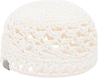 Emporio Armani Femme, Accessoires, Blanc, Taille: ONE Size Crochet Cap
