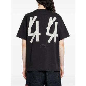 44 Label Group Graphic Print Crew Neck T-Shirt - Black