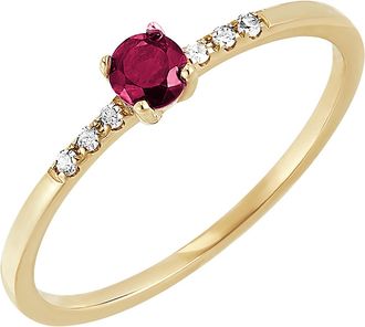 Edenly Ring Paradiesvogel - Rubin-Solitär - Gelbgold, 18 Karat