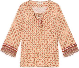 Maliparmi Maliparmi, Femme, Blouses et Chemises, Orange, Taille: 40 FR Floral Spin Kaftan