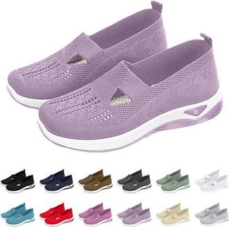 Generic Chaussures de marche confortables pour femme, baskets orthop&eacute;diques tiss&eacute;es l&eacute;g&egrave;res et respirantes avec semelle souple, chaussures larges pour femme, 