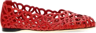 Loewe Petal Anagram Ballerina Flat - Red