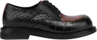 Moschino Homme, Chaussures, Multicolore, Taille: 41 EU Derby Bicolores en Cuir de Veau Bross&eacute;