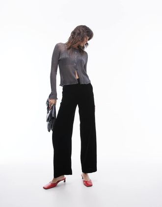 & Other Stories Pantalon taille haute en velours - Noir