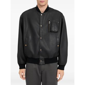 Maison Margiela Leather-effect Zip-pocket Bomber Jacket