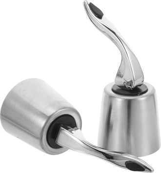 DOITOOL 2 STK. Edelstahl Weinflaschenverschluss Auslaufsichere Wiederverwendbare Rotwein Stopper Vakuum Weinverschluss f&uuml;r Glasflaschen Robust Einfach zu Bedi