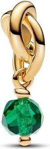 Pandora Pandora Faceted Green Eternity Circle Dangle Charm 763462C05, taille unique, Or jaune, Cristal