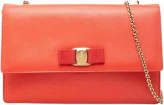 Ferragamo Sac port&eacute; &eacute;paule Pre-owned - Femme - Pre-owned - Orange - Taille: ONE Size
