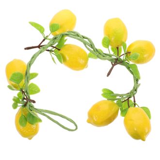 Hemobllo K&uuml;nstliche Zitronen Girlande Lebensechte Gelbe Fr&uuml;chte Dekoration f&uuml;r Zuhause K&uuml;che Fotorequisiten Vielseitig Einsetzbar Langlebig und Farbintensiv
