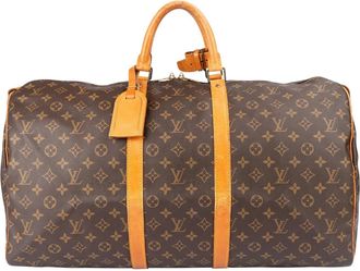 Louis Vuitton Crossbody Bags - Louis Vuitton Canvas Monogram Keepall 55 - Gr. unisize - in Braun - f&uuml;r Damen
