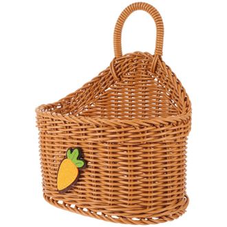 Amosfun Wandkorb aus Rattan Geflochten zur Aufbewahrung von Gem&uuml;se und Gew&uuml;rzen mit Einfacher Zug&auml;nglichkeit f&uuml;r K&uuml;chengarten und Speisekammer