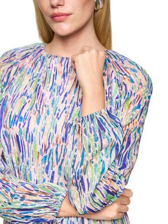 Marc Cain Midikleid Spring Fling Premium Damenmode mit Bindeg&uuml;rtel, mit buntem Confetti-Print