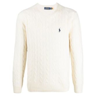 Ralph Lauren Cable-knit Embroidered-logo Sweater