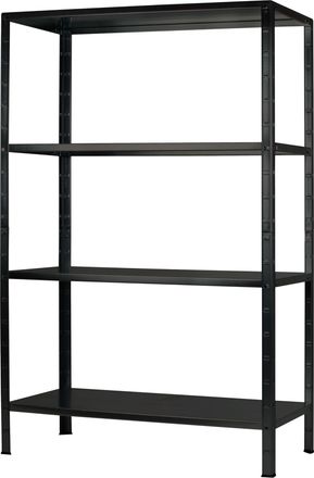 Schulte Regalwelt Schulte Regalwelt Steckregal mit 4 PowerMAX Fachböden, 65 kg Tragkraft, 180x100x35 cm (HxBxT), schwarz-Struktur, Lagerregal, Werkstattregal, Kellerreg