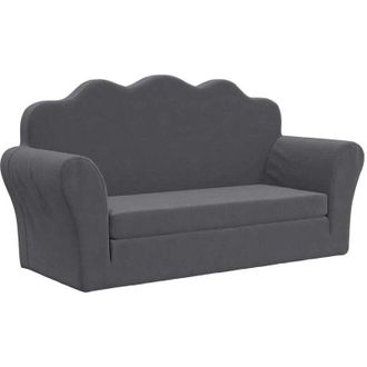 vidaXL 2-Sitzer Schlafsofa f&uuml;r Kinder Anthrazit Weicher Pl&uuml;sch vidaXL