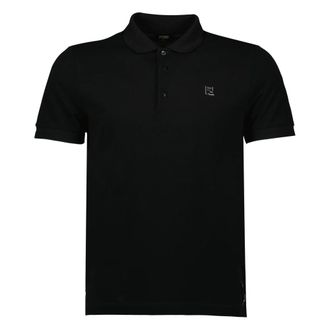 Fendi Klassisches Schwarzes Piqu&eacute;-Baumwollpolo - - Tops - Herren - Schwarzk - S