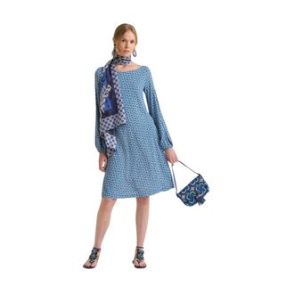 Maliparmi Maliparmi, Femme, Robes, Bleu, Taille: 44 FR Mini Robe Moulin&eacute;