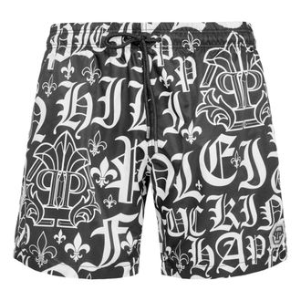 Philipp Plein Homme, Maillots de bain, Noir, Taille: S Swim Trunks Gothic Plein