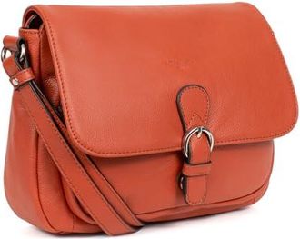 Pellet Paris - Sac porté travers - pour Femme - Collection CONFORT - Orange - en Cuir de vachette grainé - Porté Croise - Sac a main femme - Sac bandoulière 