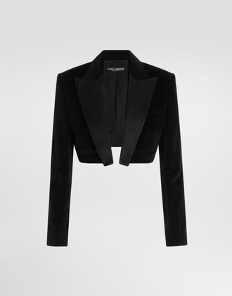 Dolce & Gabbana Spenzer Im Smokingstil Aus Samt - Frau Blazer Schwarz 48