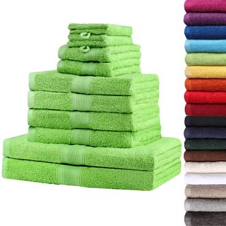 NatureMark 10 TLG. Frottier Handtuch-Set Verschiedene Gr&ouml;&szlig;en 4X Handt&uuml;cher, 2X Duscht&uuml;cher, 2X G&auml;stet&uuml;cher, 2X Waschhandschuhe - Premium Qualit&auml;t (10 TLG. Frotti