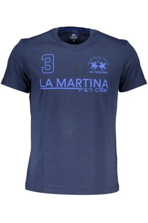 La Martina T-Shirt Elegantes Herren Langarmshirt Blau - Regular Fit