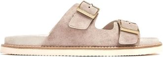 Brunello Cucinelli Homme, Chaussures, Beige, Taille: 45 EU Slides en daim avec boucles