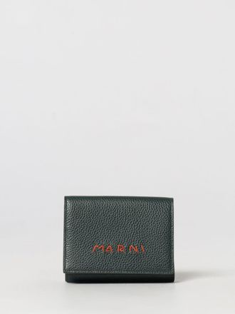 Marni Portefeuille triple en cuir grain&eacute; avec logo brod&eacute;