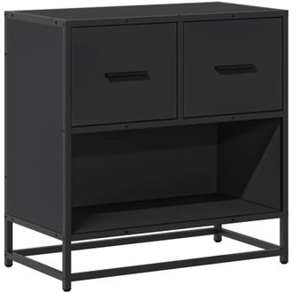 vidaXL Nachttisch Schwarz 60x31x60 cm Holzwerkstoff und Metall Vidaxl