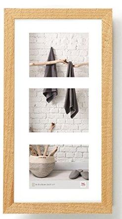 Walther Design Bilderrahmen natur 3x 13x18 cm Galerie mit Passepartout, Home Holzrahmen HO338H