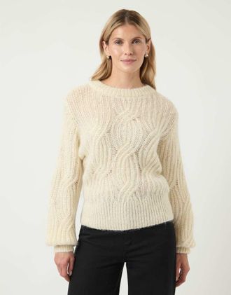 Vero Moda Pull en maille - Bouleau-Neutral